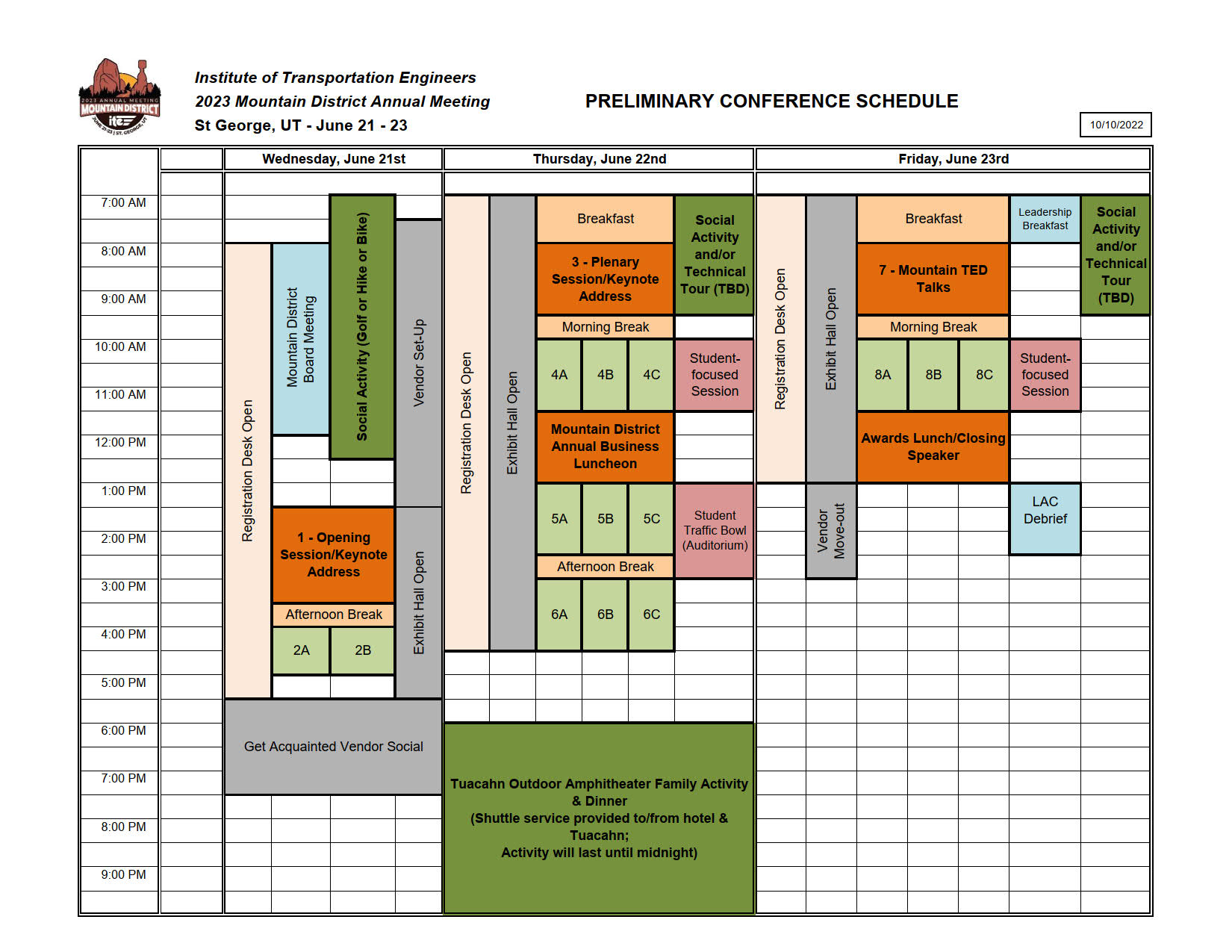 Start Planning for the 2023 Mountain District Annual Meeting!